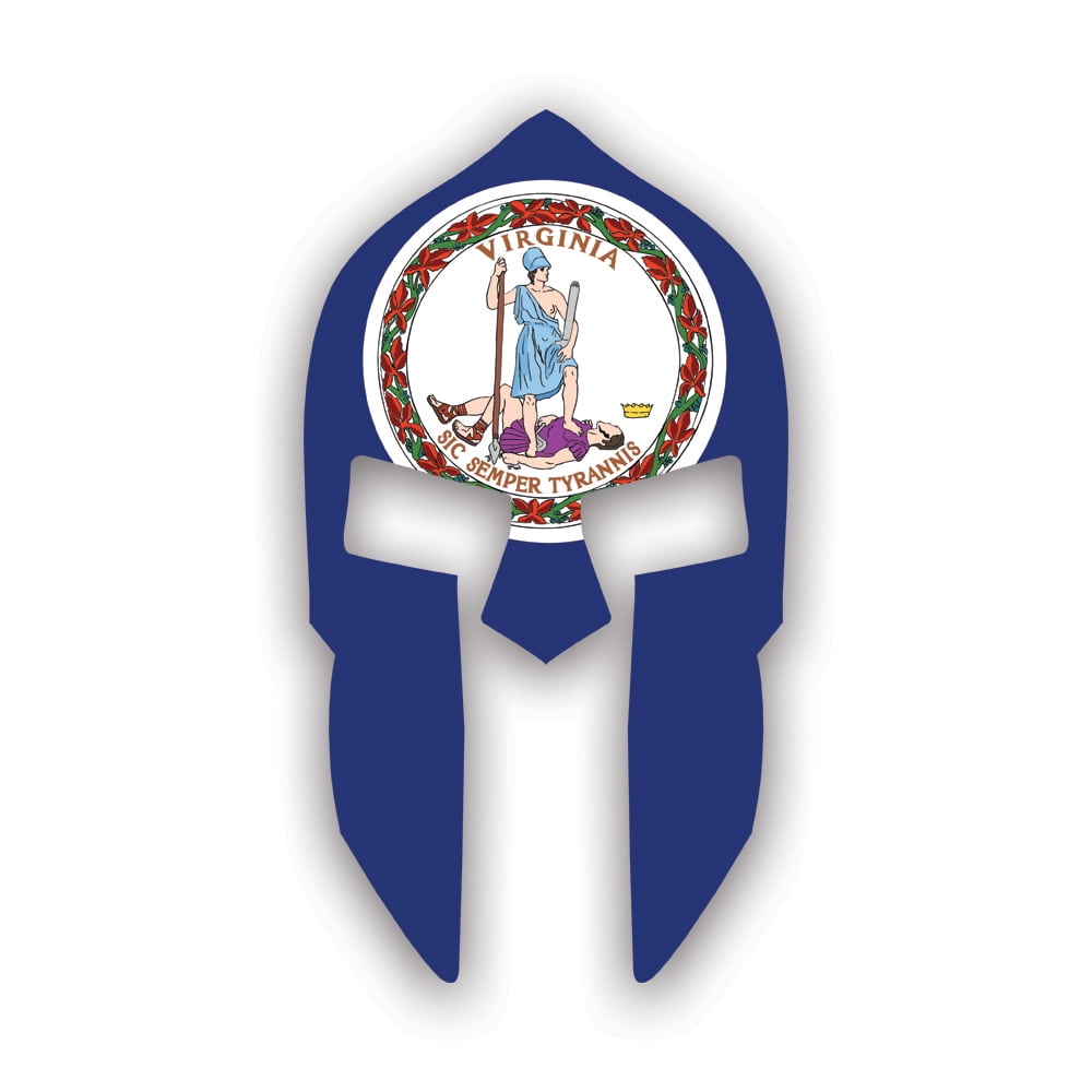 Virginia Flag Spartan Helmet Sticker Decal - Self Adhesive Vinyl ...