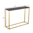 BTMWAY Console Sofa Table, Entryway Table with Marble Top and Metal ...