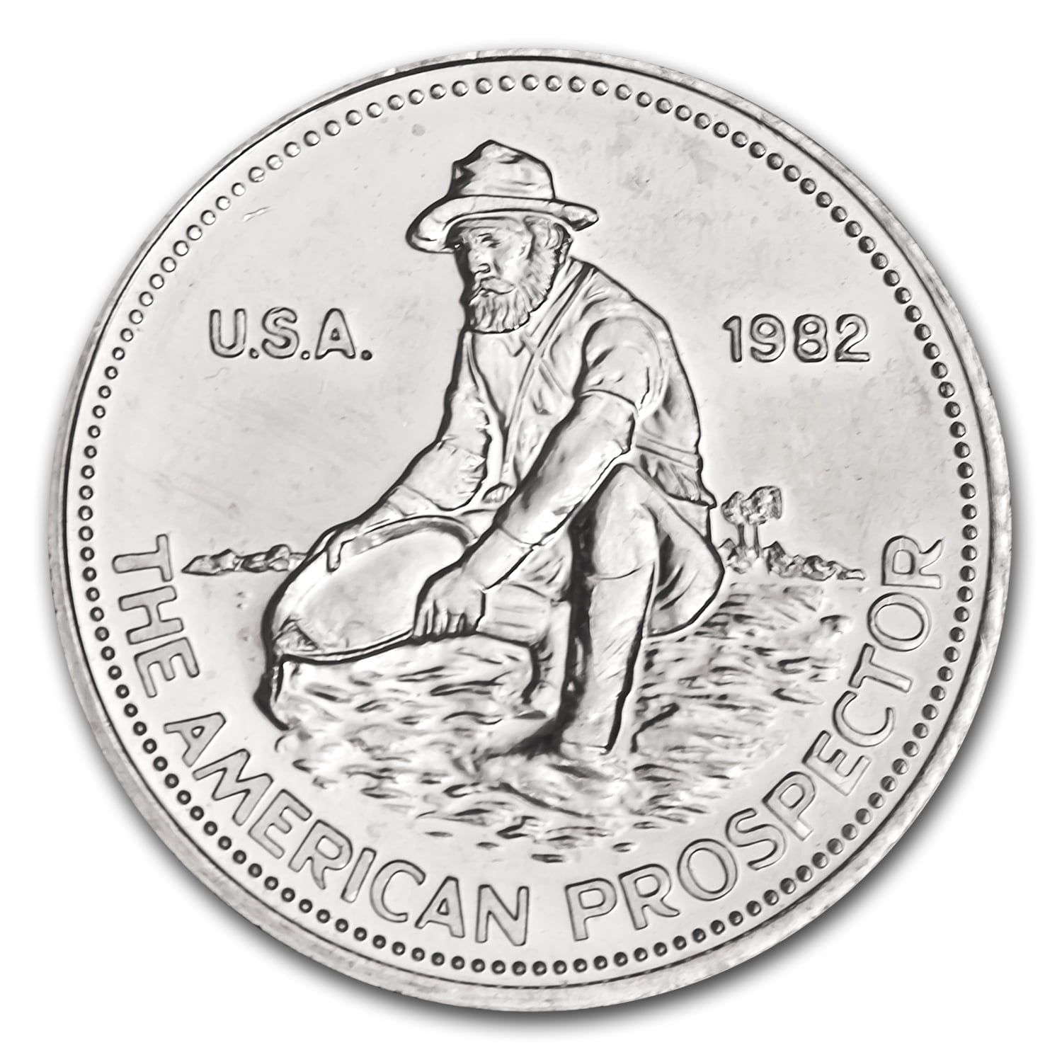 1982 1 oz Silver Round - Prospector (E Logo Reverse) - Walmart.com