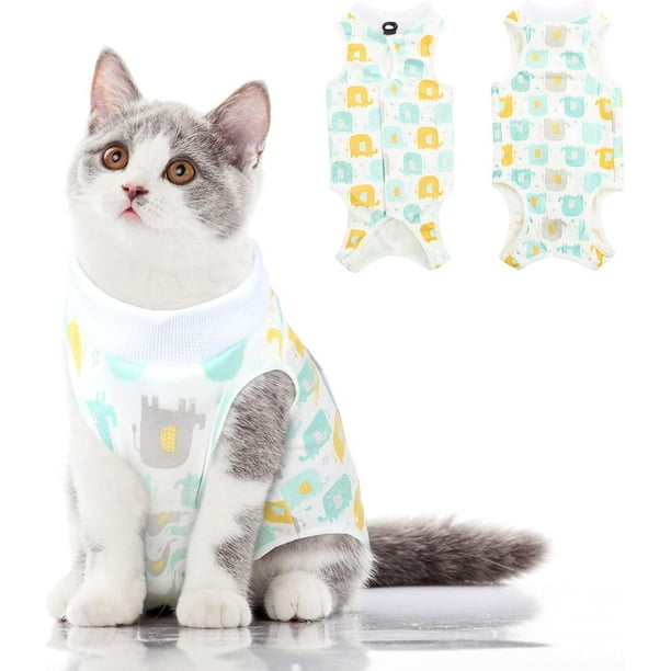 (ElephantMedium)Cat Recovery Suit, Kitten Surgical Full Bodysuit for ...