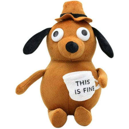 This is Fine Meme Coffee Dog Plush Toy Soft Stuffed Doll 25cm | Walmart ...