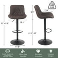 YOUNIKE Set of 2 Adjustable, Swivel Bar Stools with Soft Leather ...