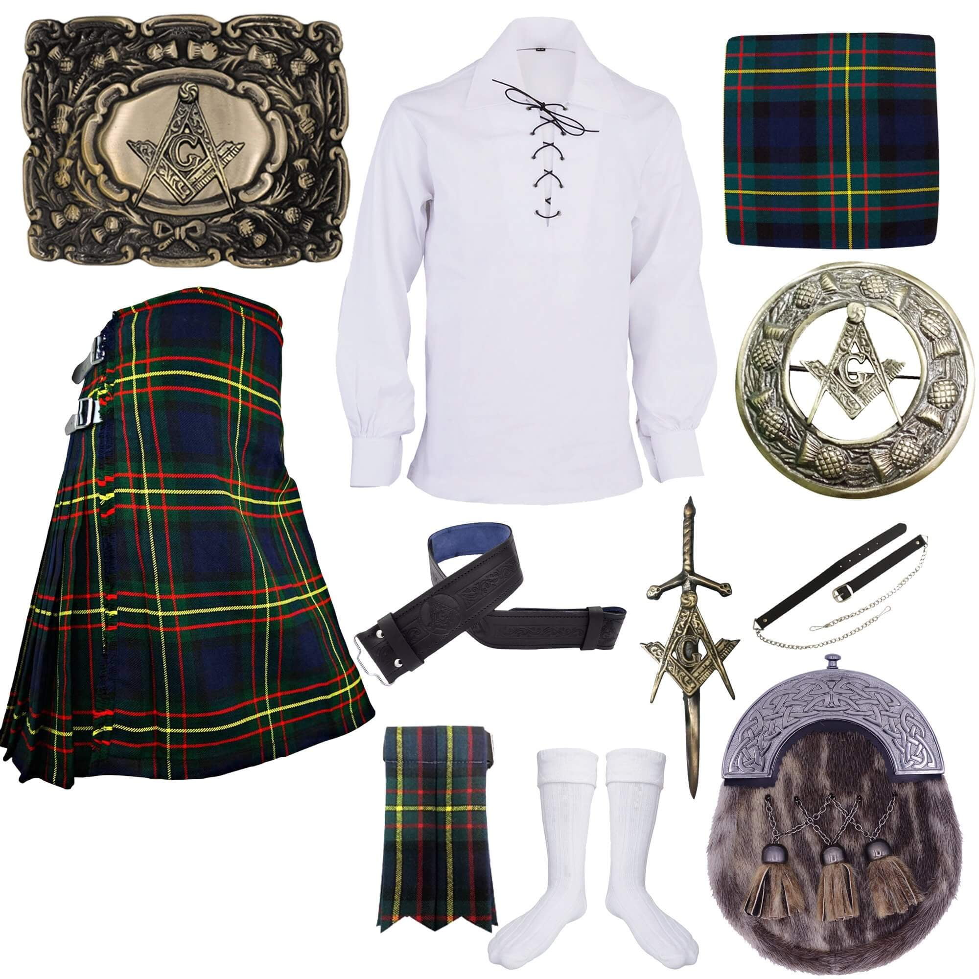 MacLaren Tartan Highland Kilt Masonic Outfit 10pc | Walmart Canada