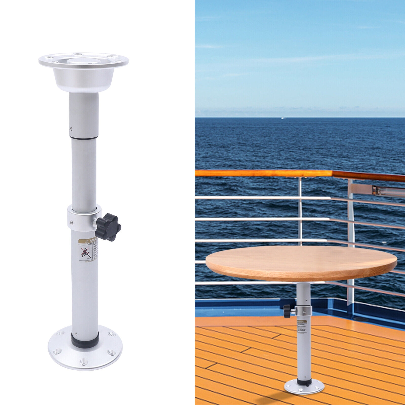 FETCOI Silver Adjustable Table Pedestal Stand Table Base For Marine ...