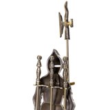 Barton 5-Piece Knight Fireplace Tool Set, Antique Brass - Includes Base ...