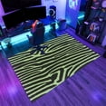 Animal Zebra Skin Area Rugs Vintage Black Green Stripes Rugs Soft ...