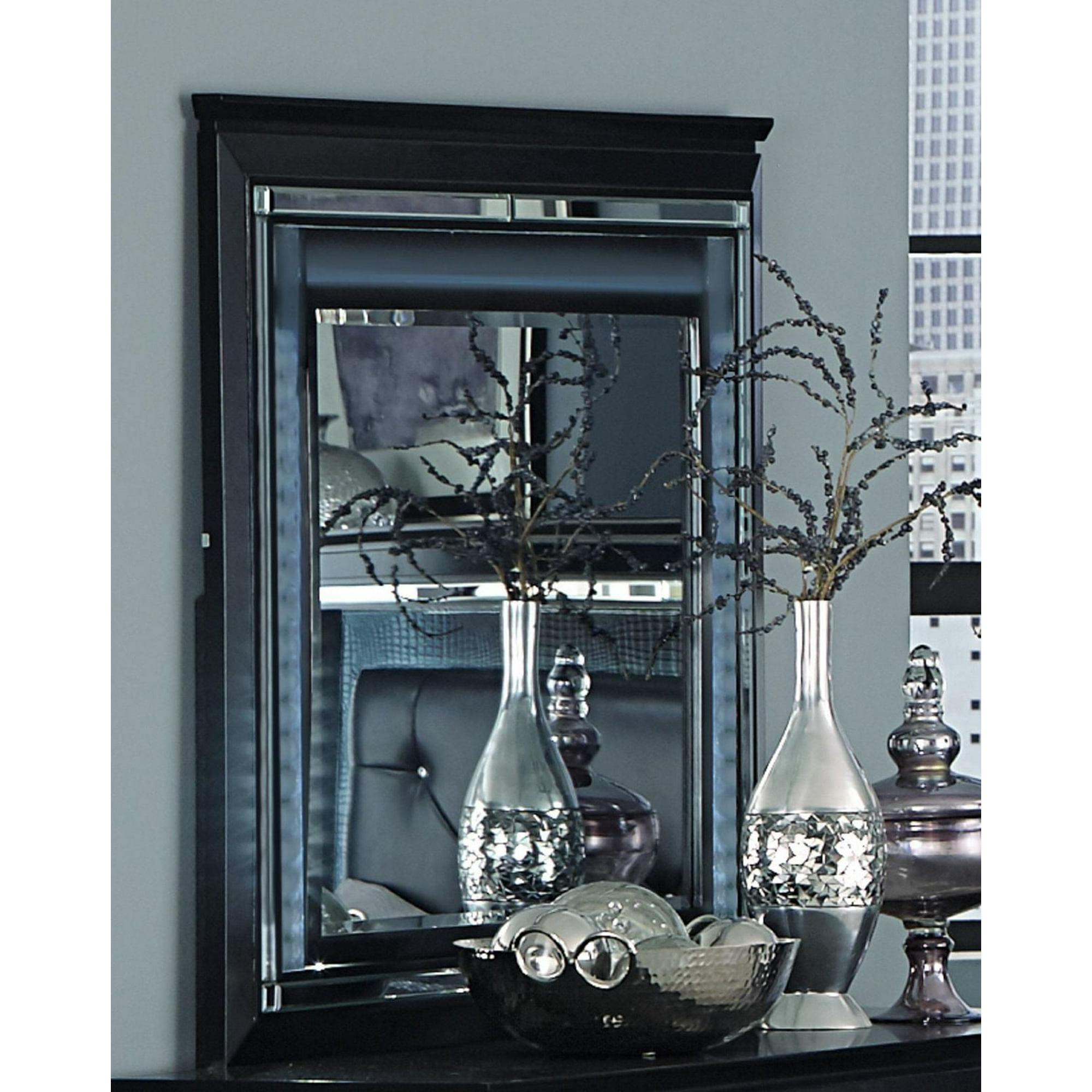 Click here for Topline Home Furnishings Black Dresser Led Mirror... prices