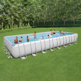 JLeisure 17776 18 x 10 Foot Above Ground Steel Frame Swimming Pool ...
