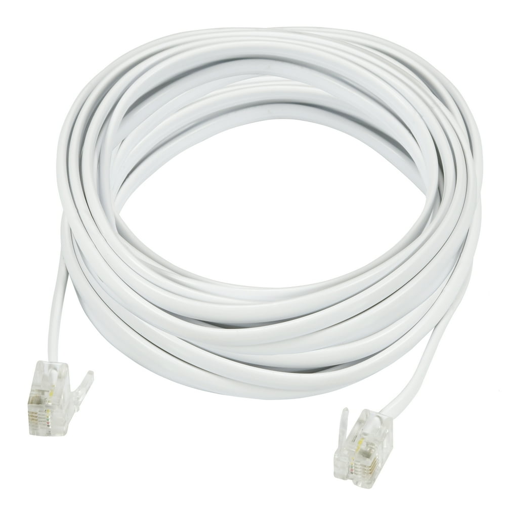 Onn Landline Telephone Line Cord, 25 feet, White - Walmart.com ...