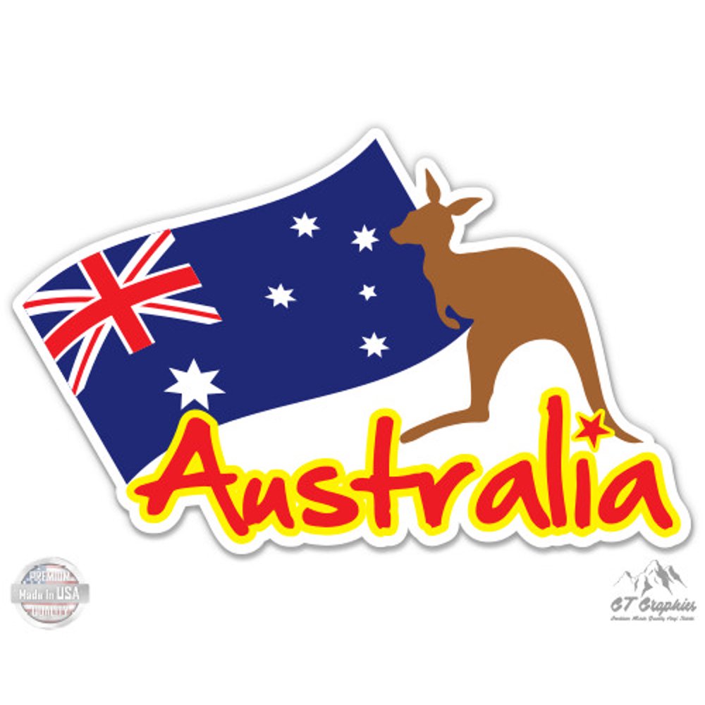 GT Graphics - Australia Travel Suitcase Sticker - 3" Vinyl Sticker ...