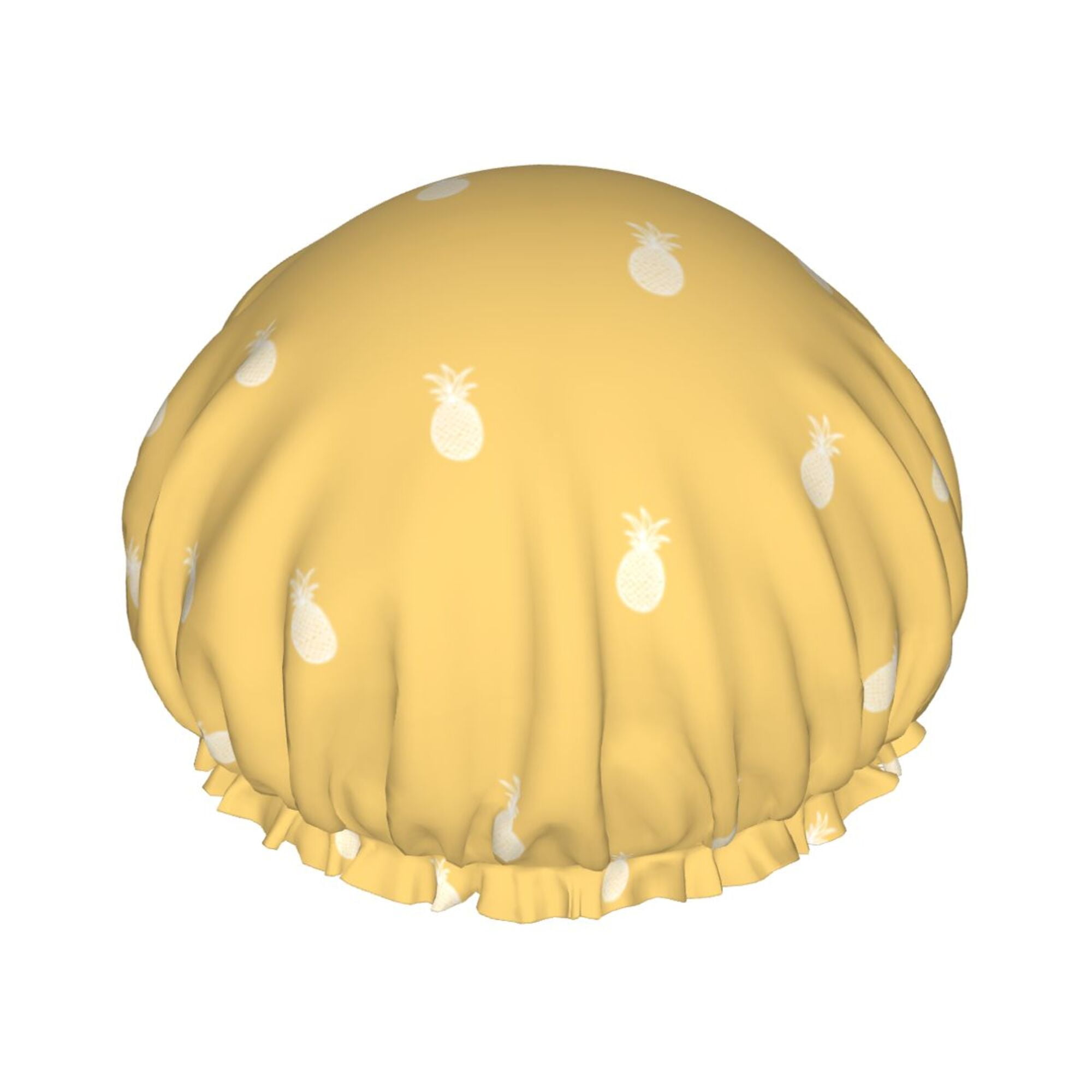 YFYANG Women's Double Waterproof Shower Cap, Yellow Pineapple Pattern ...