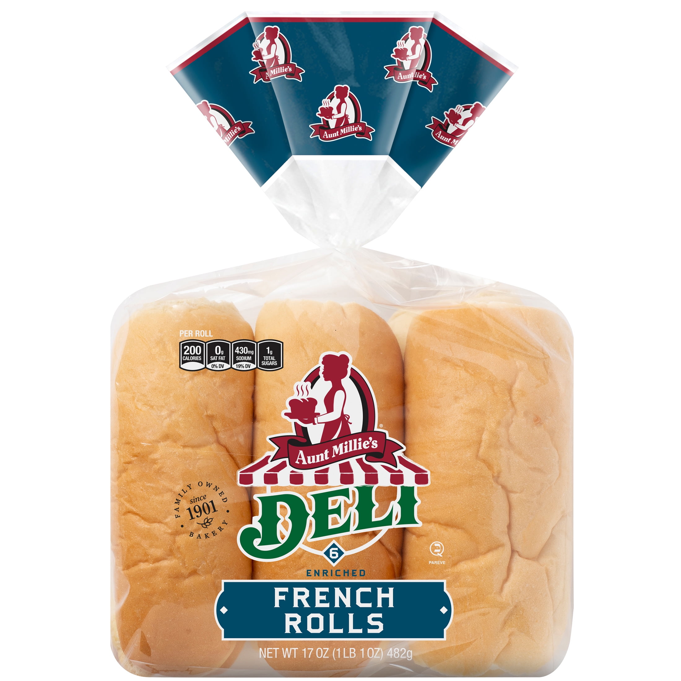 Aunt Millie's French Sub Rolls, 6 Ct., 16 oz. - Walmart.com