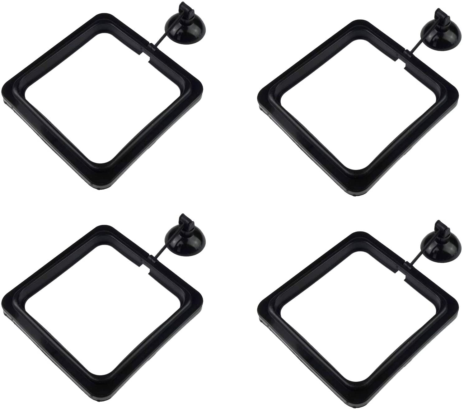 4 Pack Aquarium Fish Feeding Ring Floating Food Feeder, Square Shape ...