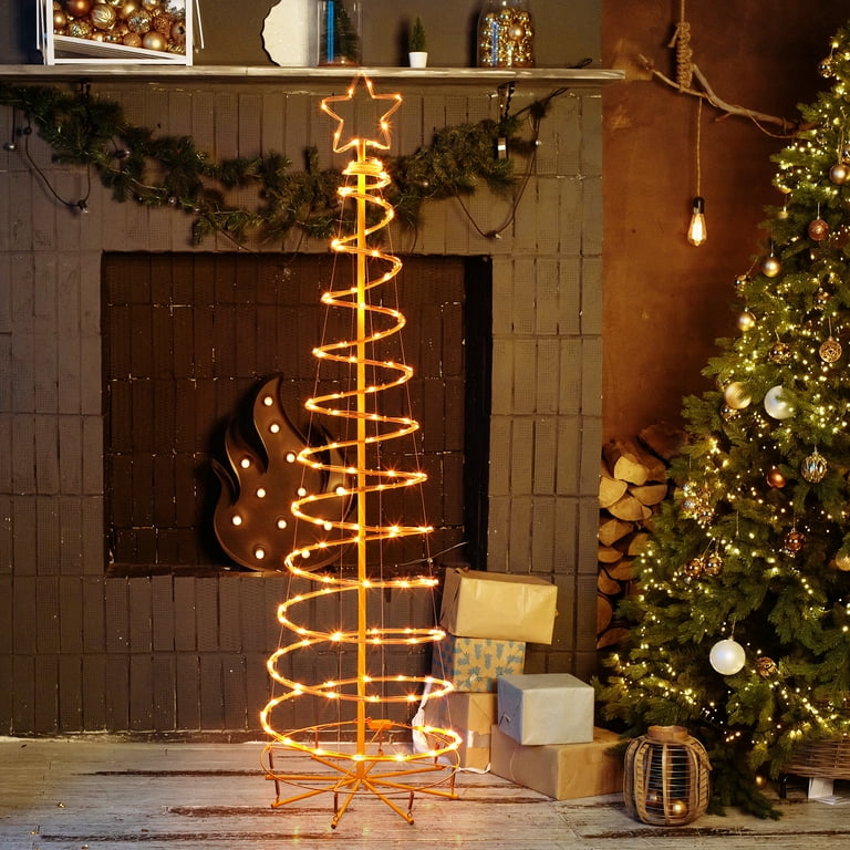 Outdoor Spiral Christmas Tree Multi Colored GE 84 In Spiral Tree With