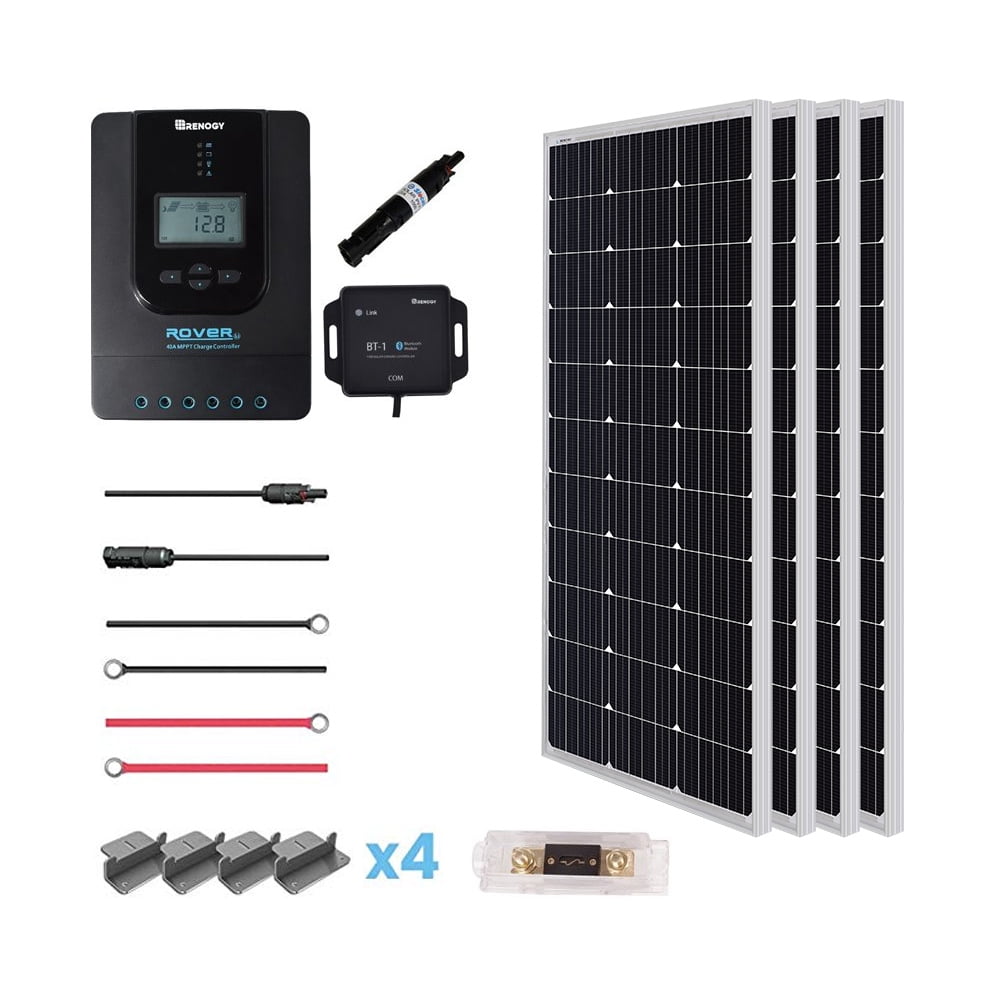 Renogy 400 Watt 12 Volt Off Grid Solar Premium Kit with Monocrystalline ...