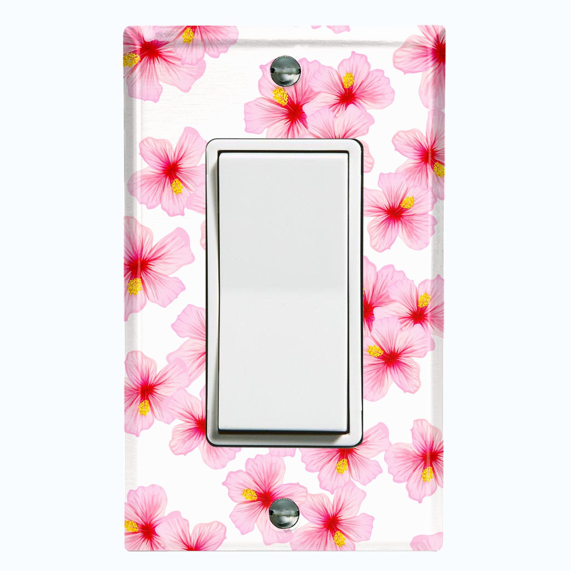 Metal Light Switch Plate Cover Japanese Sakura Flower Pink White ...