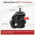 Leveling Stem Casters M12-1.75x25mm, Workbench Retractable Casters with ...