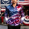 IWRICH 250th Anniversary USA Shirt America Flag Patriotic Button Shirts ...