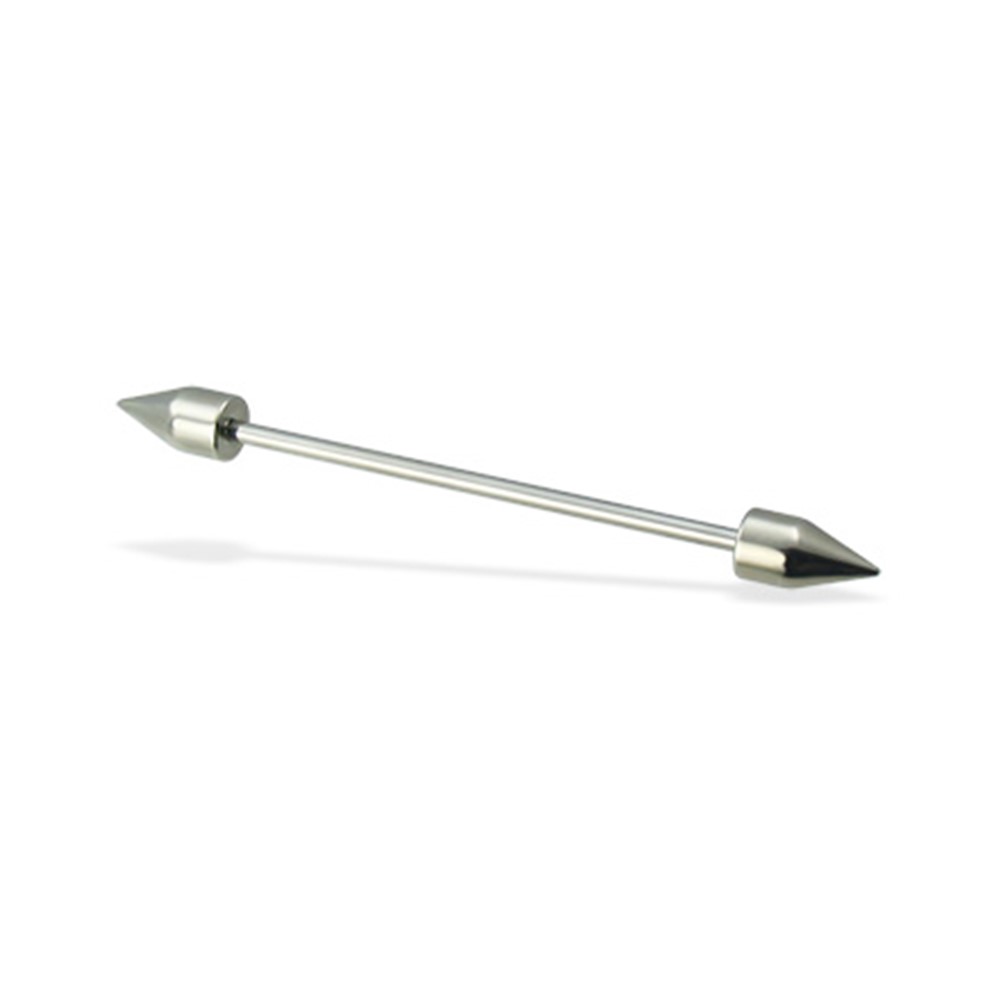 Long Barbell (Industrial Barbell) With Spikes, 14 Ga,1 3/8" (35Mm) Long ...