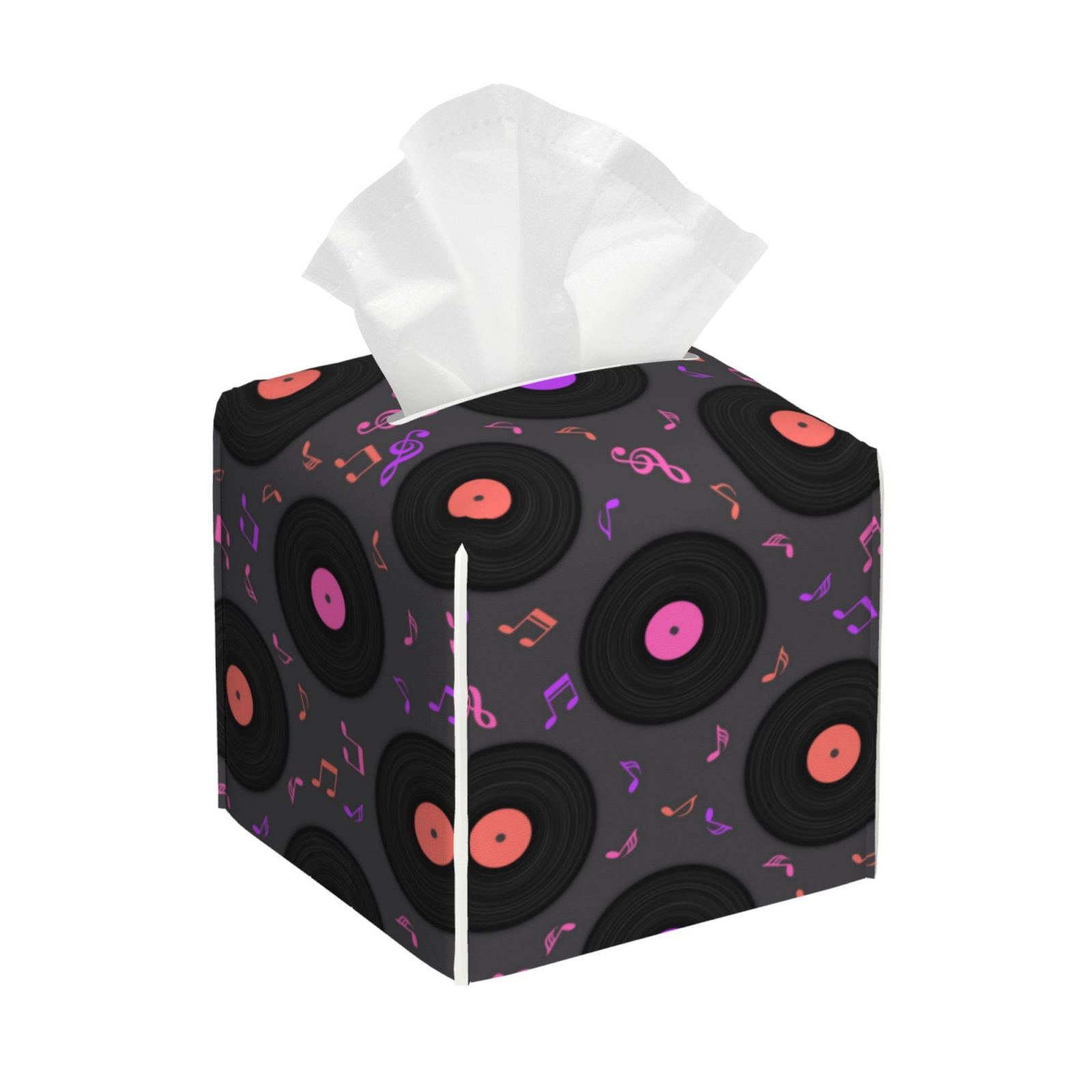 Fotbe Vinyl Records Musical Notes Porta Pañuelos Decorativo de Cuero ...