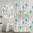 60x72 Inch Shower Curtains for Bathroom, Turquoise Love Heart Fabric ...