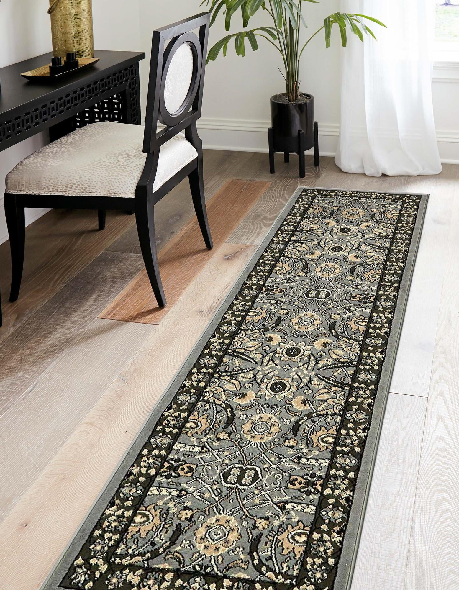 Rugs.com Neda Collection Rug – 8 Ft Runner Dark Gray Low Rug Perfect ...