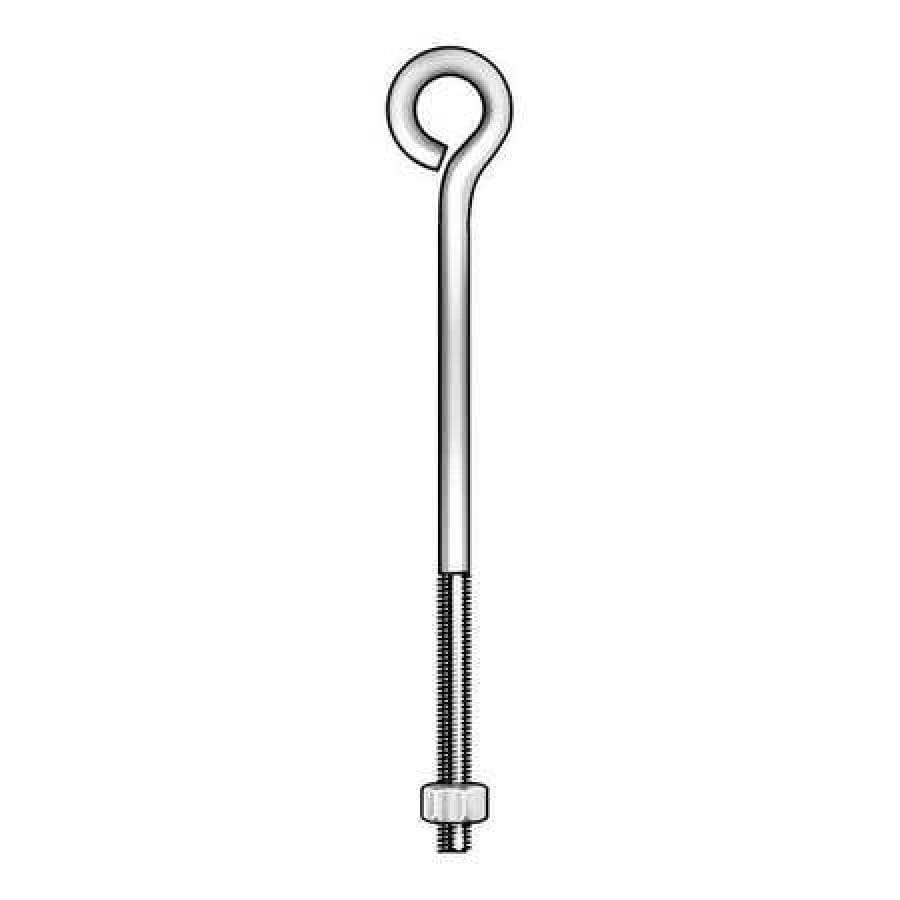 ZORO SELECT 11610 7 Eyebolt,3/8-16,3/4In,Turned Wire,PK10 - Walmart.com