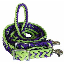 Horse Western Nylon Braided Knotted Roping Barrel Reins Turquoise Navy ...
