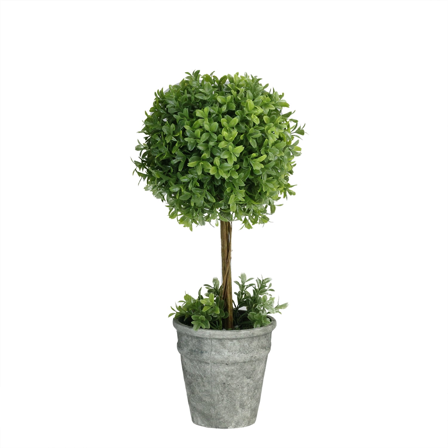 Northlight 17" Round Boxwood Topiary Artificial Potted Tree - Green ...