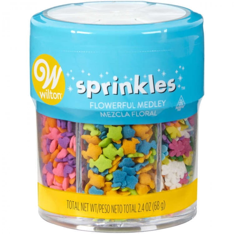 Sprinkles Mezcla Flores Peces Corazones WILTON azucar de decoración ...