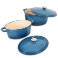 BergHOFF Neo 10Pc Enamel Cast Iron Pots, Pans & Dutch Cooking Set, Blue ...