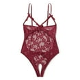 Underwear Women Women Bow Lace Hollow Open Crotch Teddy Bodysuit
