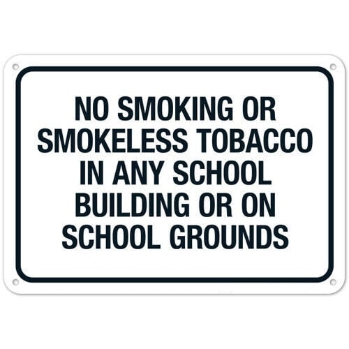 NO SMOKING NO SMOKELESS TOBACCO SIGN (7X10, WHITE BACKGROUND,Aluminum ...