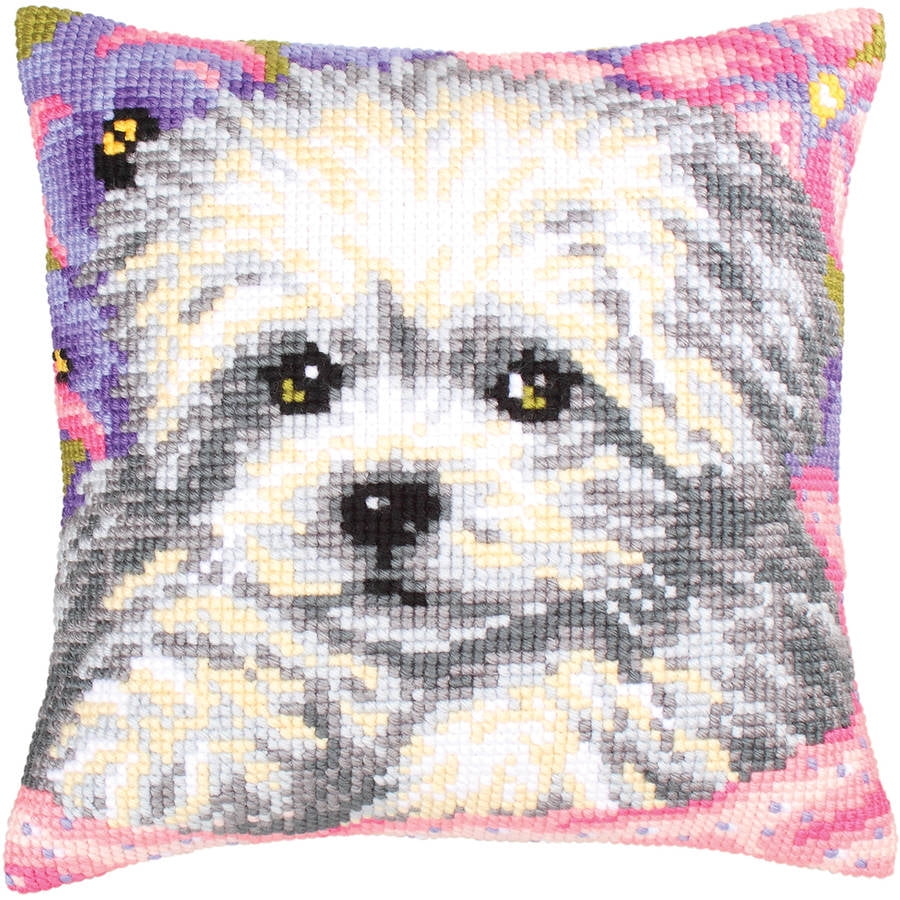 Collection D'Art Stamped Needlepoint Cushion Kit, 40cm x 40cm, Little ...