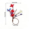 Artificial Flower Napkin Ring for 4th of July Table Decor, Red White ...