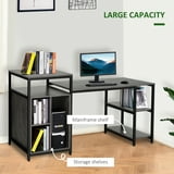 HOMCOM 68 Inch Office Table Computer Desk Workstation Bookshelf with ...