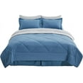 Cozy Comfort Blue Comforter Set Queen - 7 Pieces Reversible Blue Bed in ...