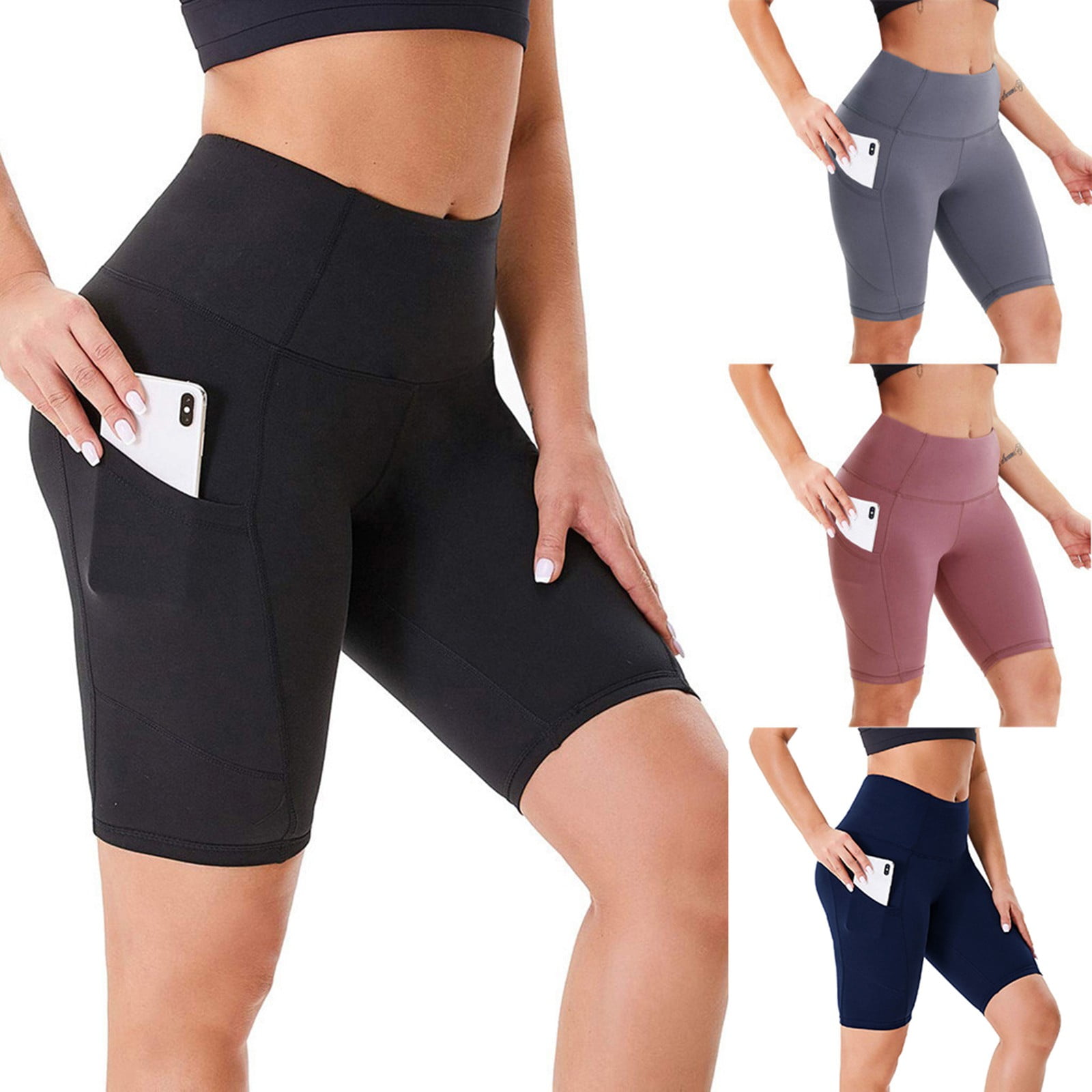Abcnature Women's High Waist Yoga Shorts Compression Workout Running ...