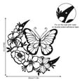 Kyoffiie Metal Butterfly Wall Art Flower Wing Metal Wall Decor Modern Floral Butterfly Metal