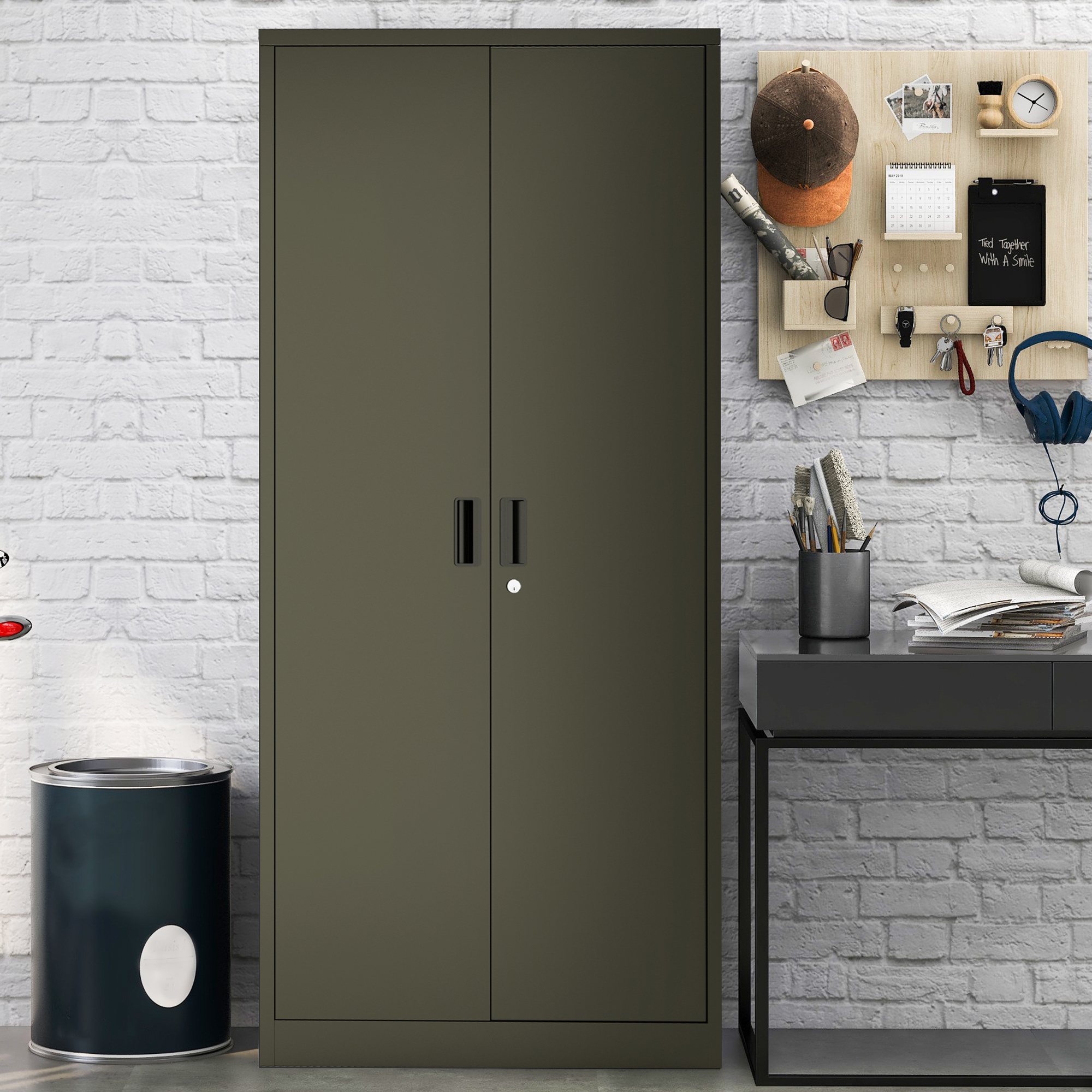 5 Shelf Steel Storage Cabinet For Home Office 31 5 Inch Lockable Metal 5 Shelf Steel Storage Cabinet For Home Office 31 5 Inch Lockable Metal