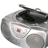 Sylvania SRCD243M Portable CD Boombox with AM/FM Radio - Silver ...
