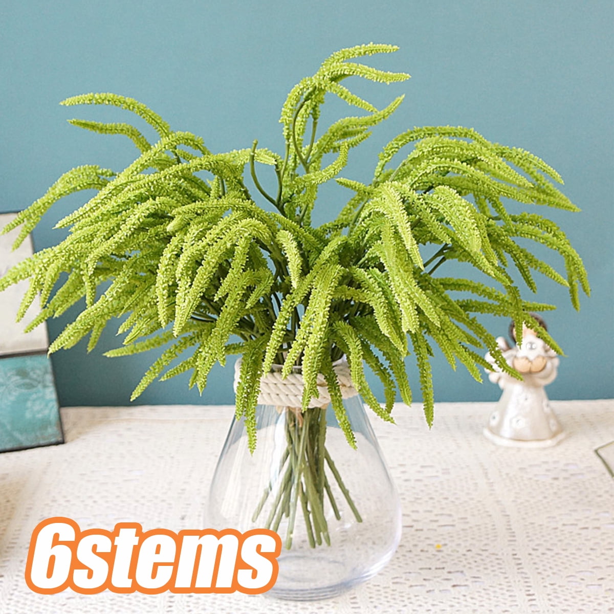 Happy date 6Pcs/Bundle Artificial Greenery Bush, Green Fake Greenery ...
