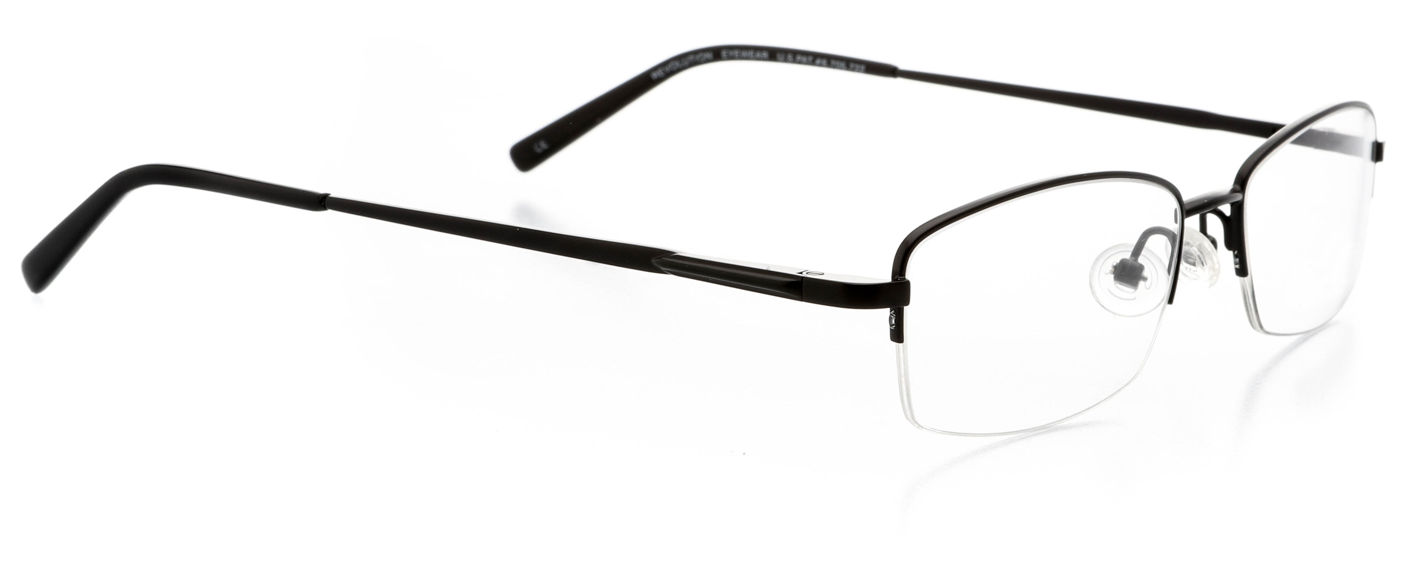 Optical Eyewear - Rectangle Shape, Metal Half Rim Frame - Prescription ...