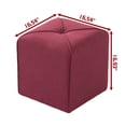 Gewnee 16.54" Square Linen Ottoman – Footrest,Seat & Side Table,No ...