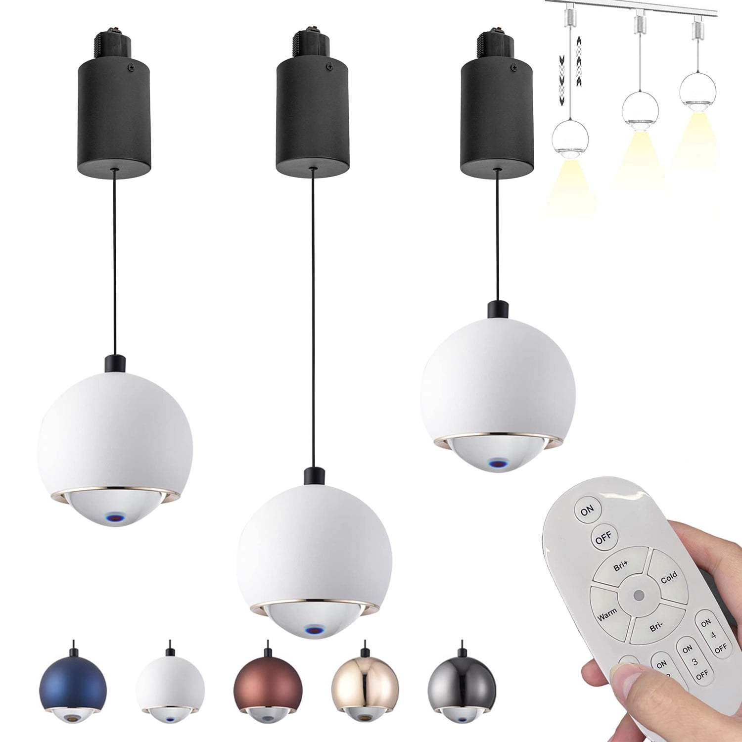 FSLiving 12W COB LED Track Spotlight H-Type Retractable Lift Droplight ...