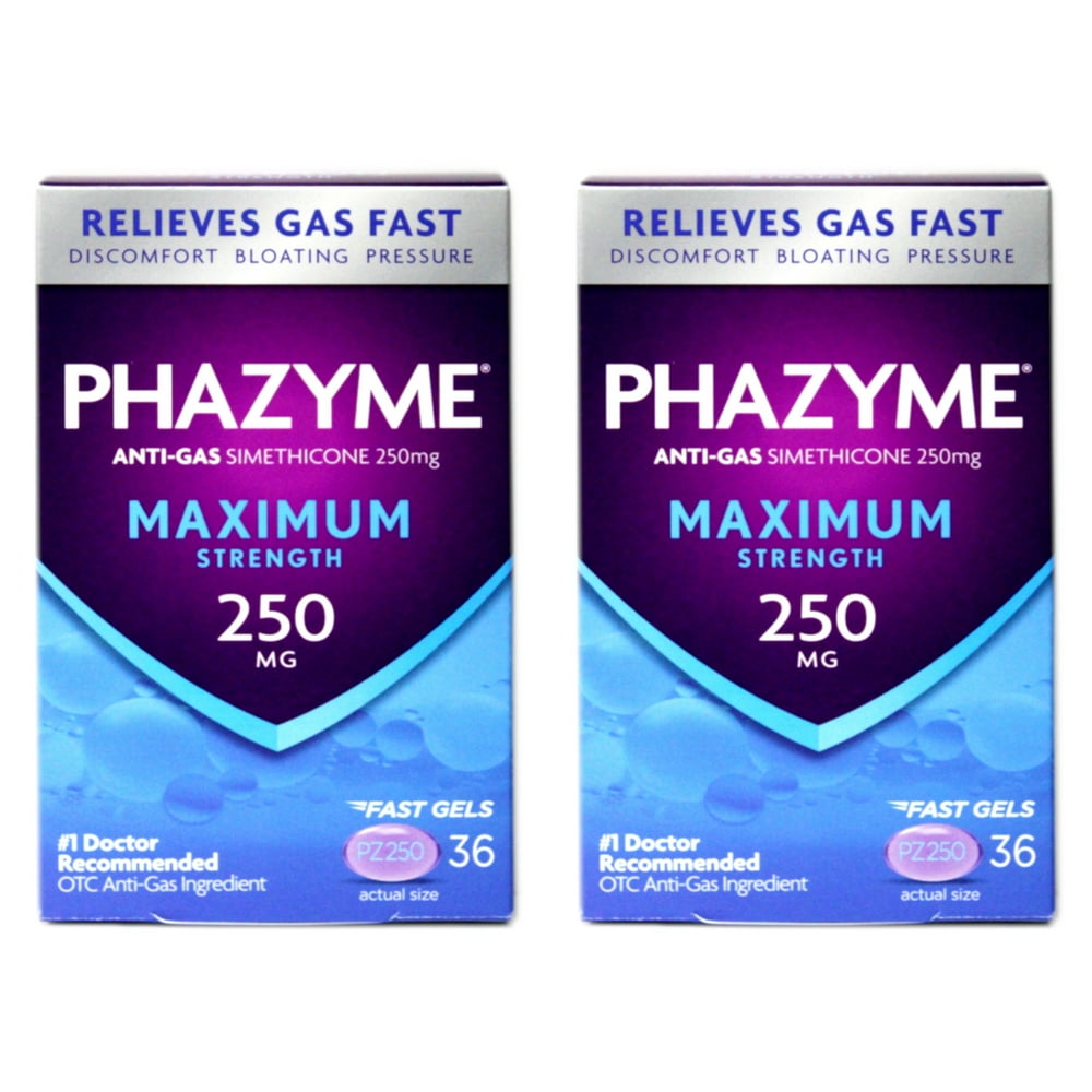 Phazyme Maximum Strength Softgels, 36 ea (Pack of 2) - Walmart.com ...