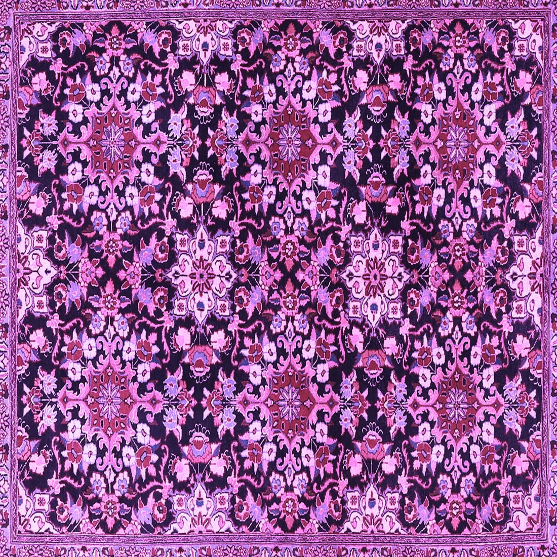 Ahgly Company Indoor Square Persian Purple Traditional Area Rugs, 7 ...