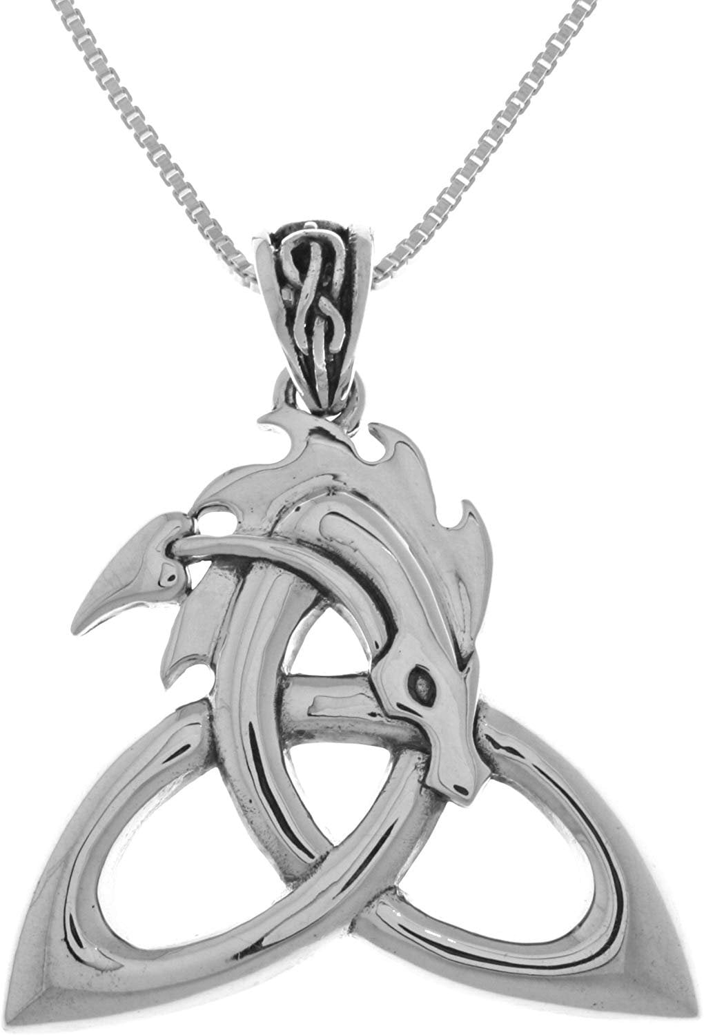 Jewelry Trends Celtic Dragon Trinity Knot Sterling Silver Pendant ...