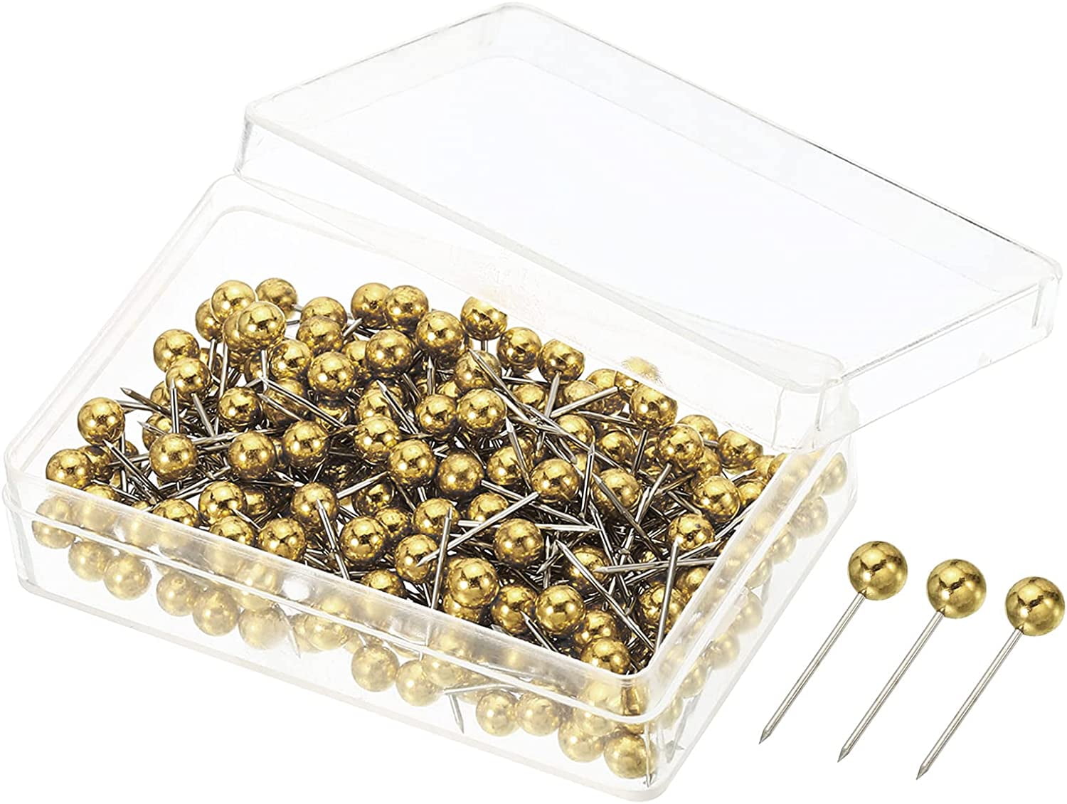 Push Pins, 200 Pack Round Head Map Tacks Thumb Steel Point for World ...