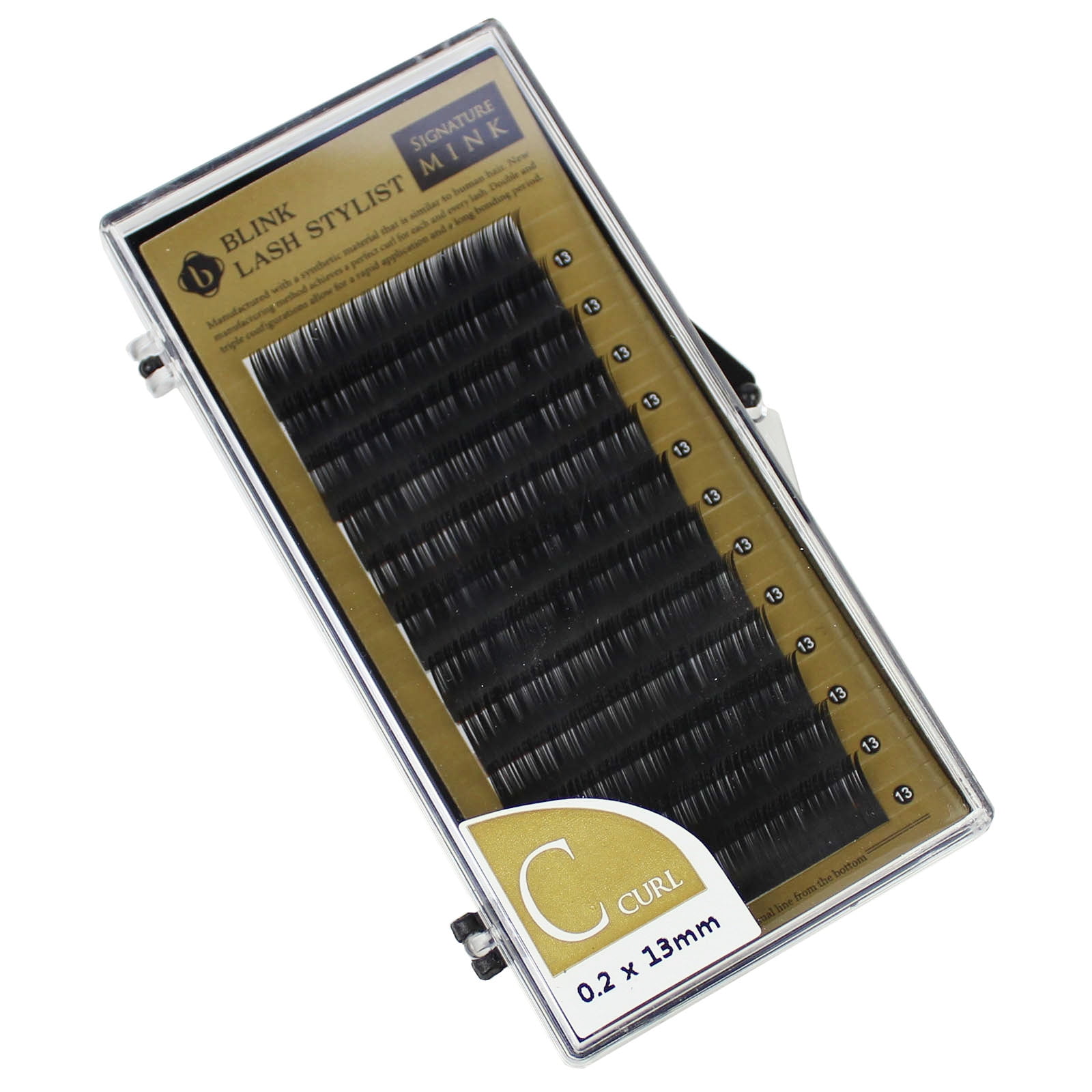 Eyelash Extension Blink Mink C 0.20mm X 13mm Curl Individual Black ...